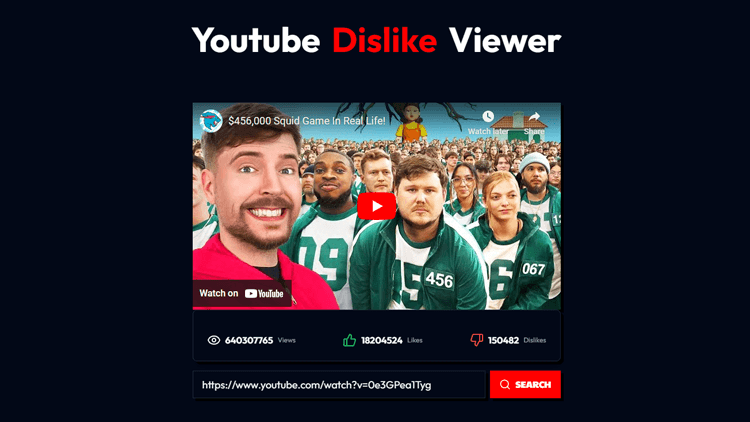 YouTube Dislike Viewer | See Hidden Dislike Counts